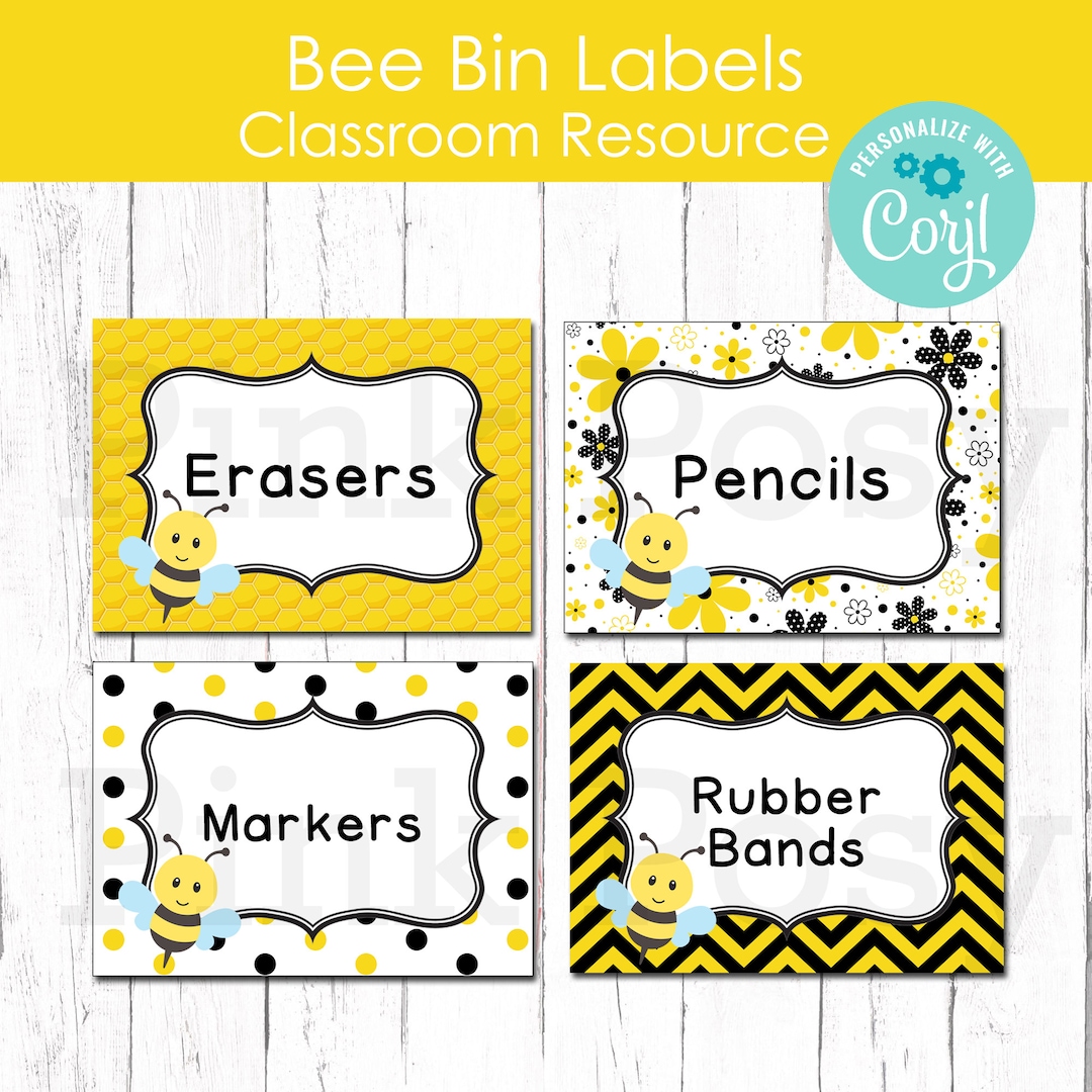 Editable Bin Labels, Bee Classroom Labels, Classroom Decor, Teacher ...