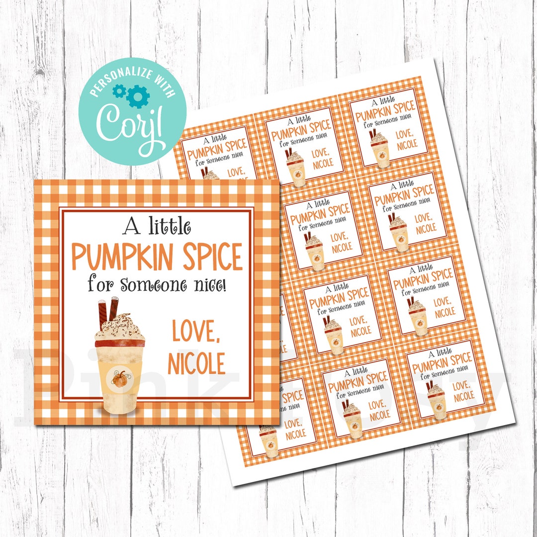 Editable Pumpkin Spice Tags, Tags, Pumpkin Spice Gift Tags, Pumpkin ...