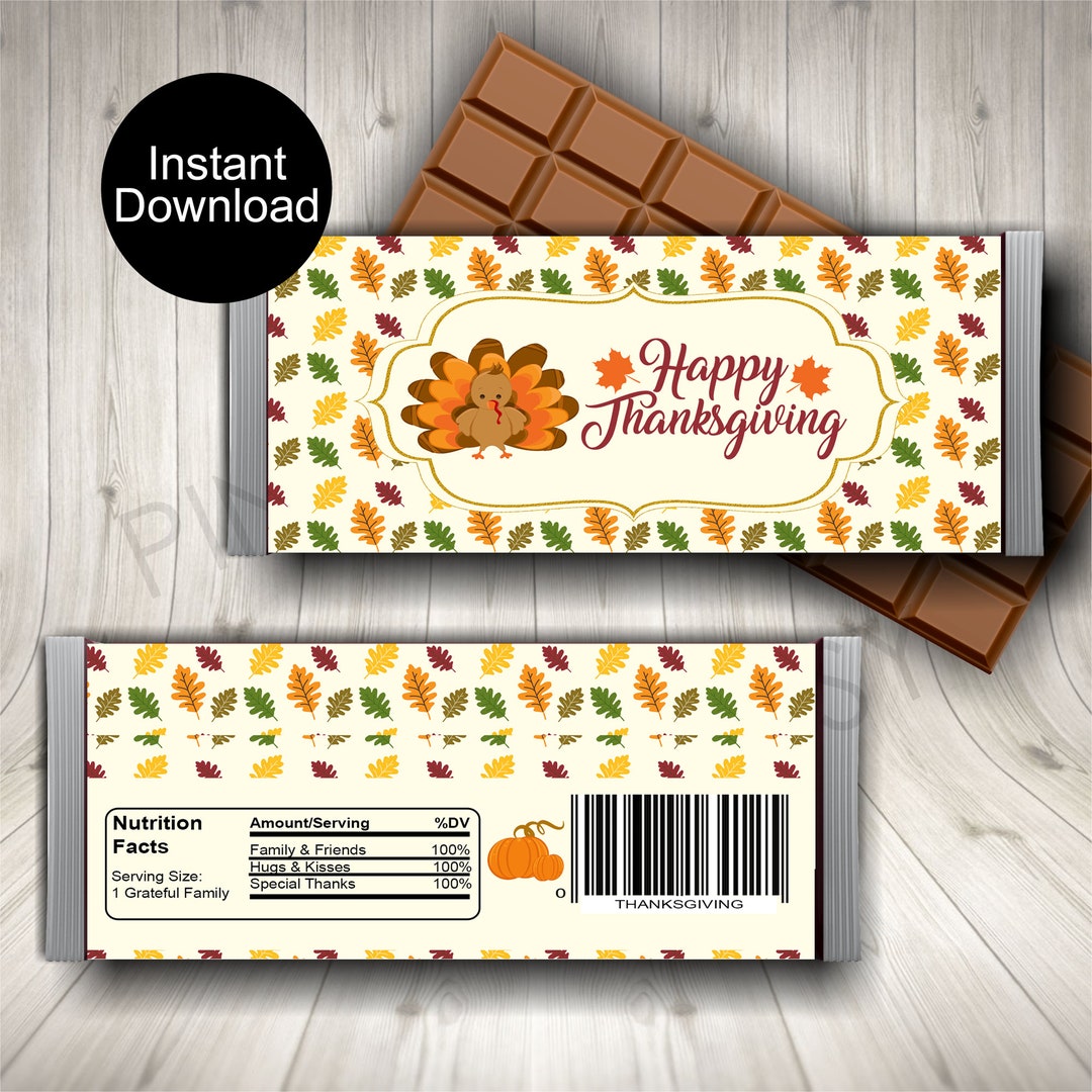 Thanksgiving Candy Bar Wrappers, Thanksgiving Favors, Table Favors ...