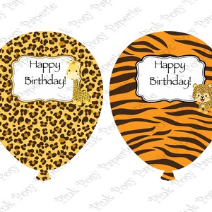 Editable Birthday Balloons, Safari Birthday Balloons, Class Decoration ...