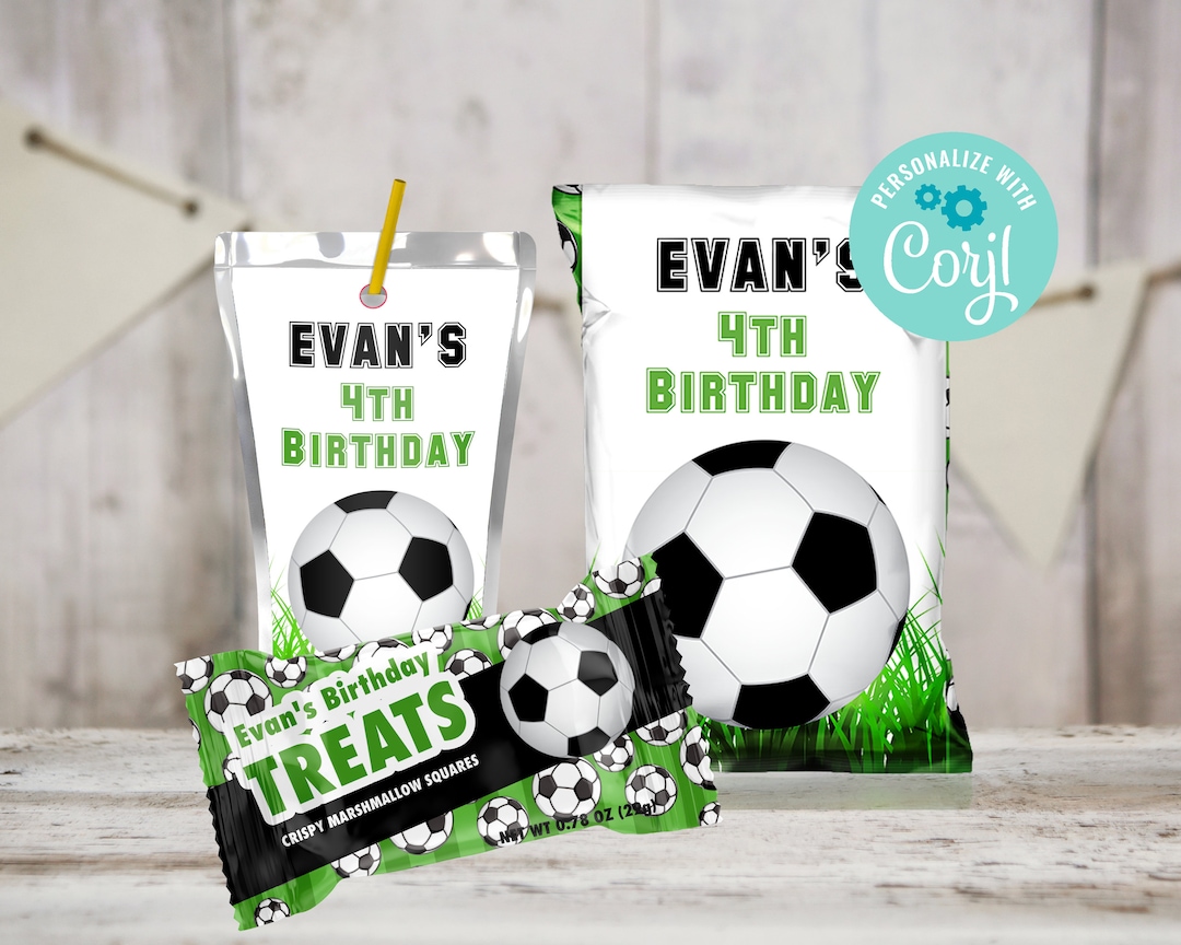 Soccer Party Bundle, Soccer Birthday Chip Bags, Printable Digital ...