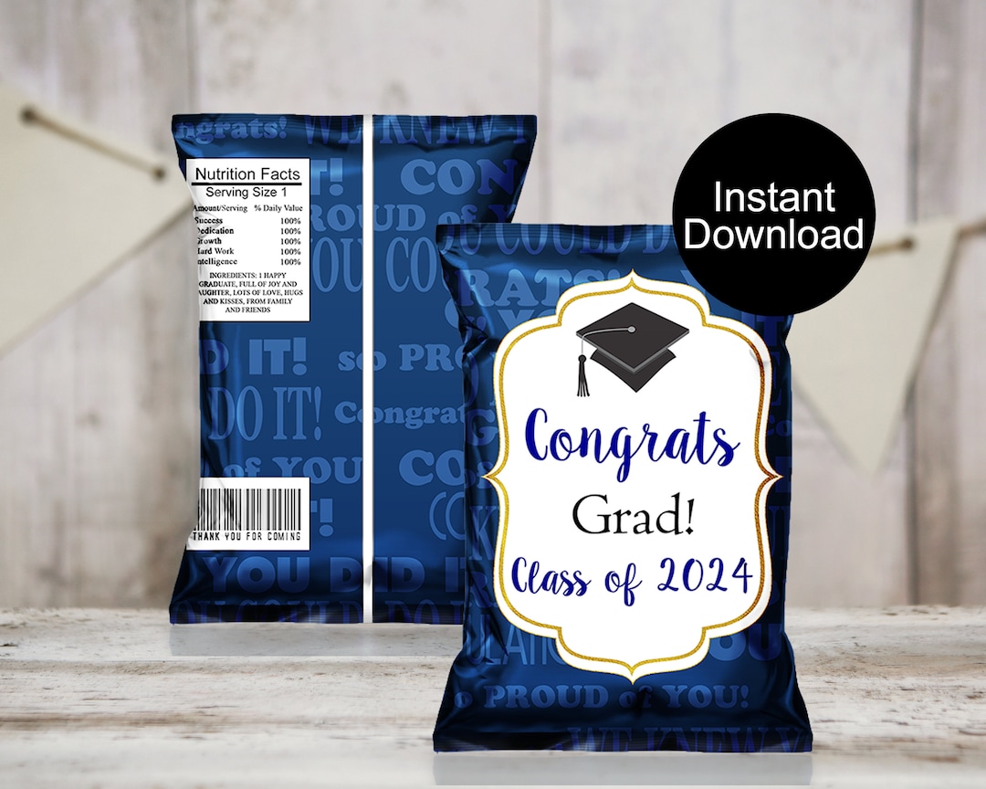 Graduation Chip Bag, Class of 2024 Chip Bags, Graduation Treats ...