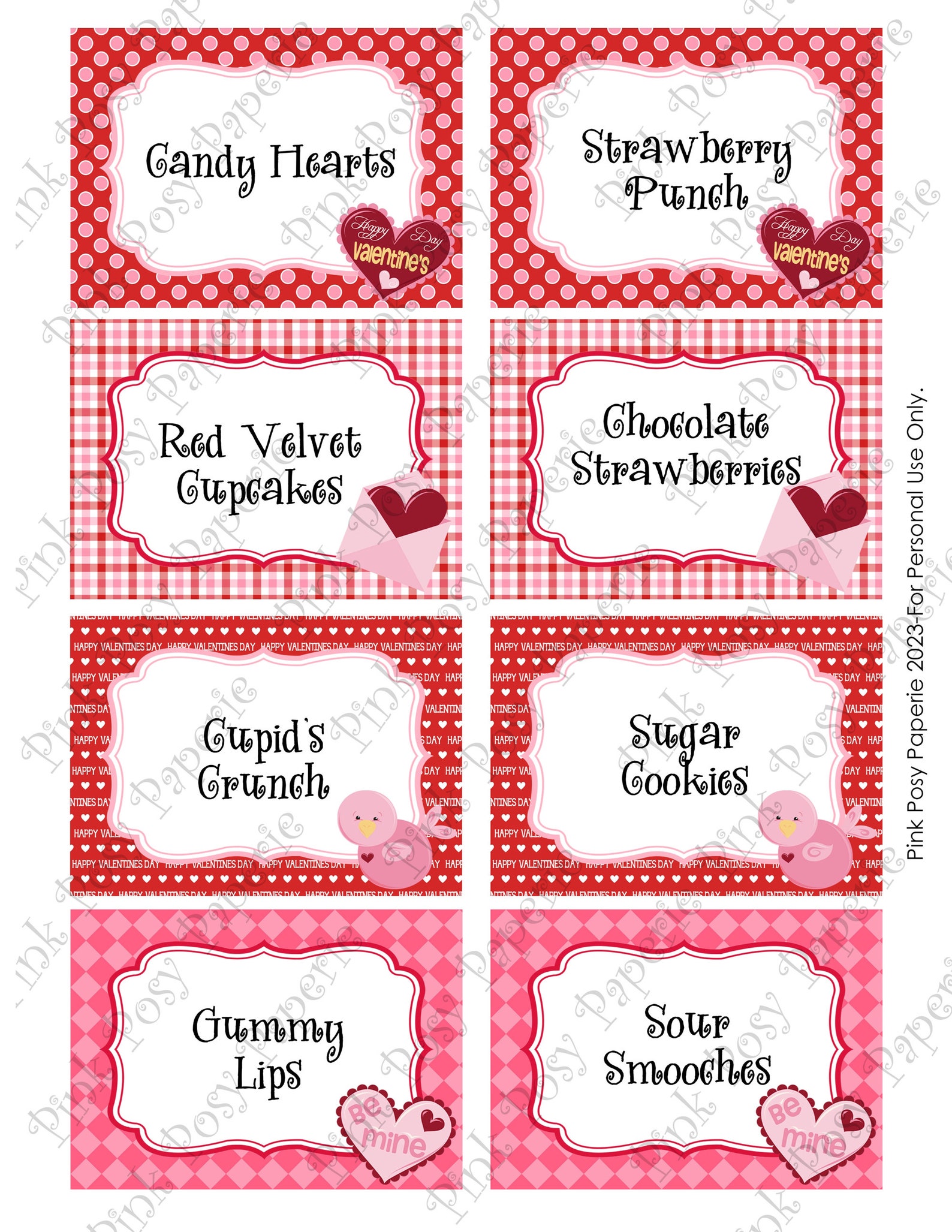 Valentine Food Labels, Printable Buffet Labels, Valentine Buffet Cards ...