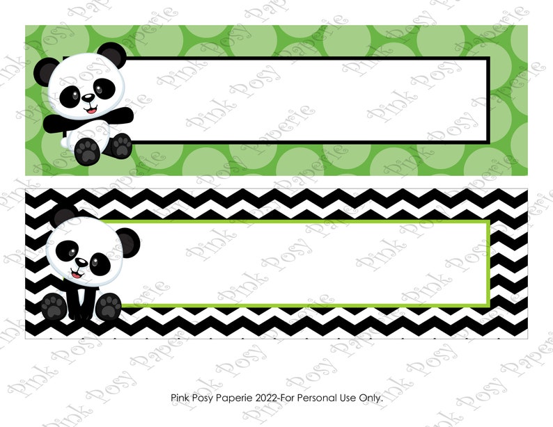 Editable Desk Name Plates Panda Desk Name Tag Classroom - Etsy