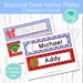 Editable Desk Name Plates Baseball Desk Name Tag Classmate - Etsy