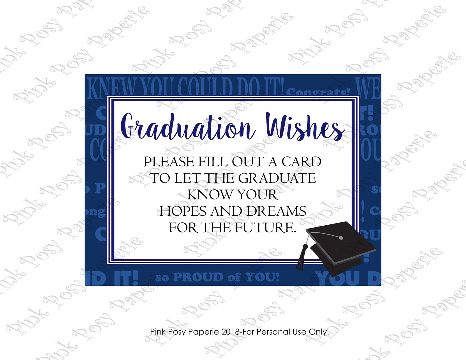 Navy Blue Graduation Wishes Graduation Wishes Cards Advice - Etsy