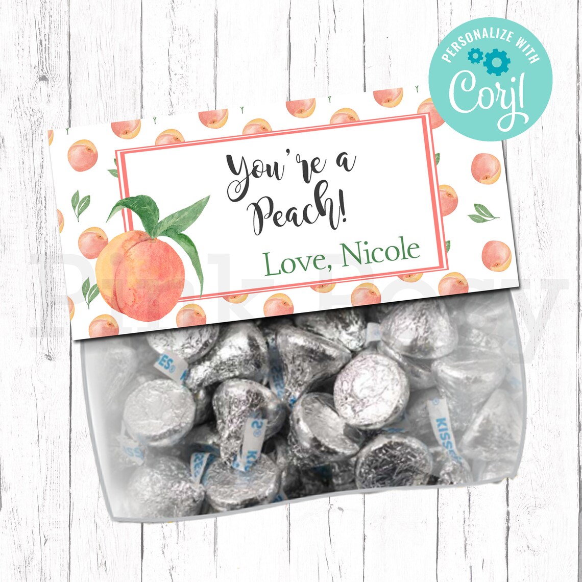 Editable Peaches Bag Toppers Peaches Birthday Favors Fruit - Etsy