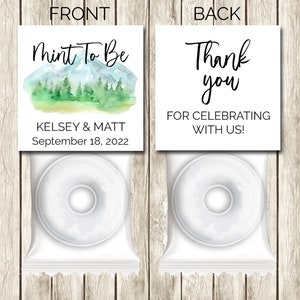 Editable Wedding Mint Favors, Mint to Be, Custom Mints, Mountain Theme ...