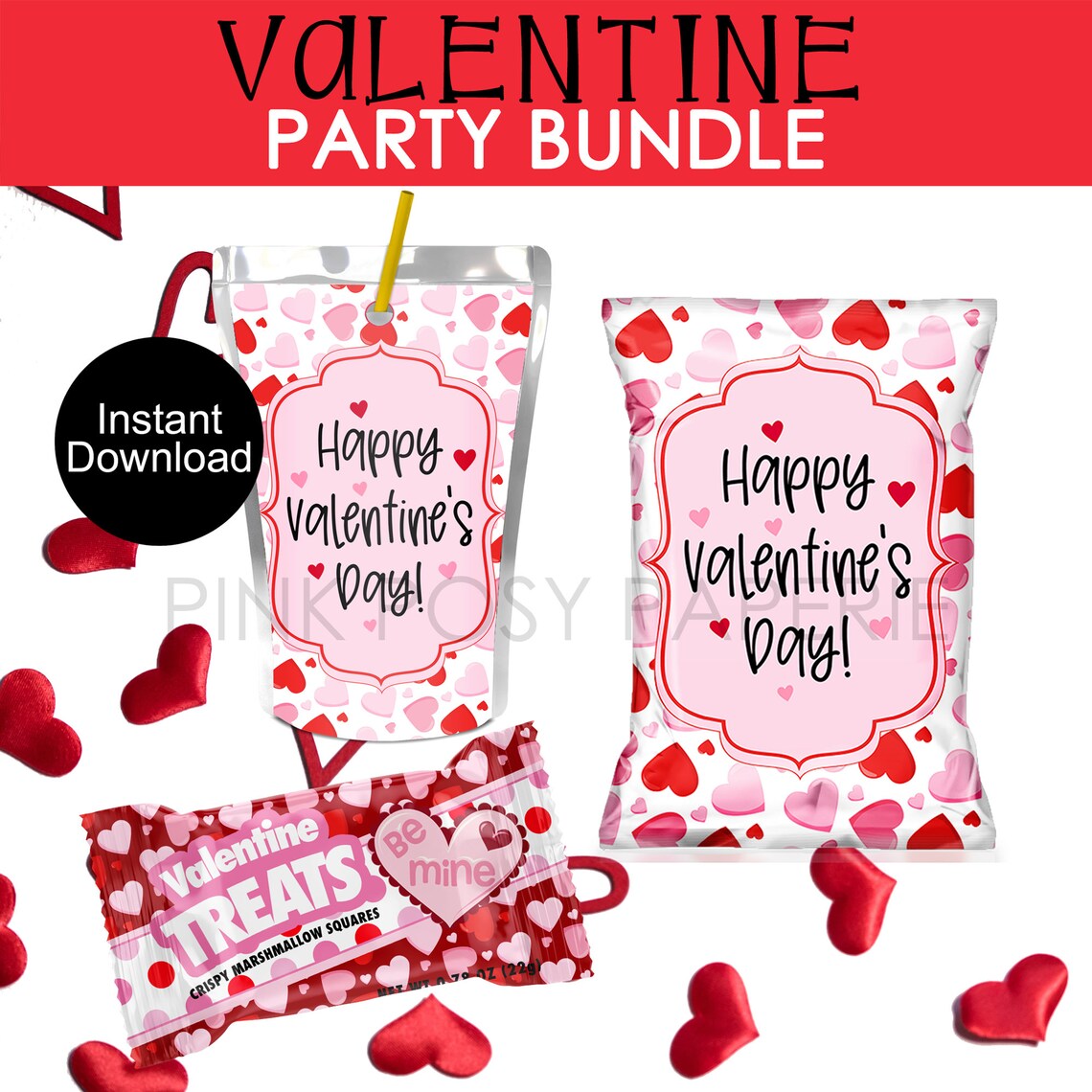 Valentine Party Bundle Valentine's Day Chip Bags - Etsy
