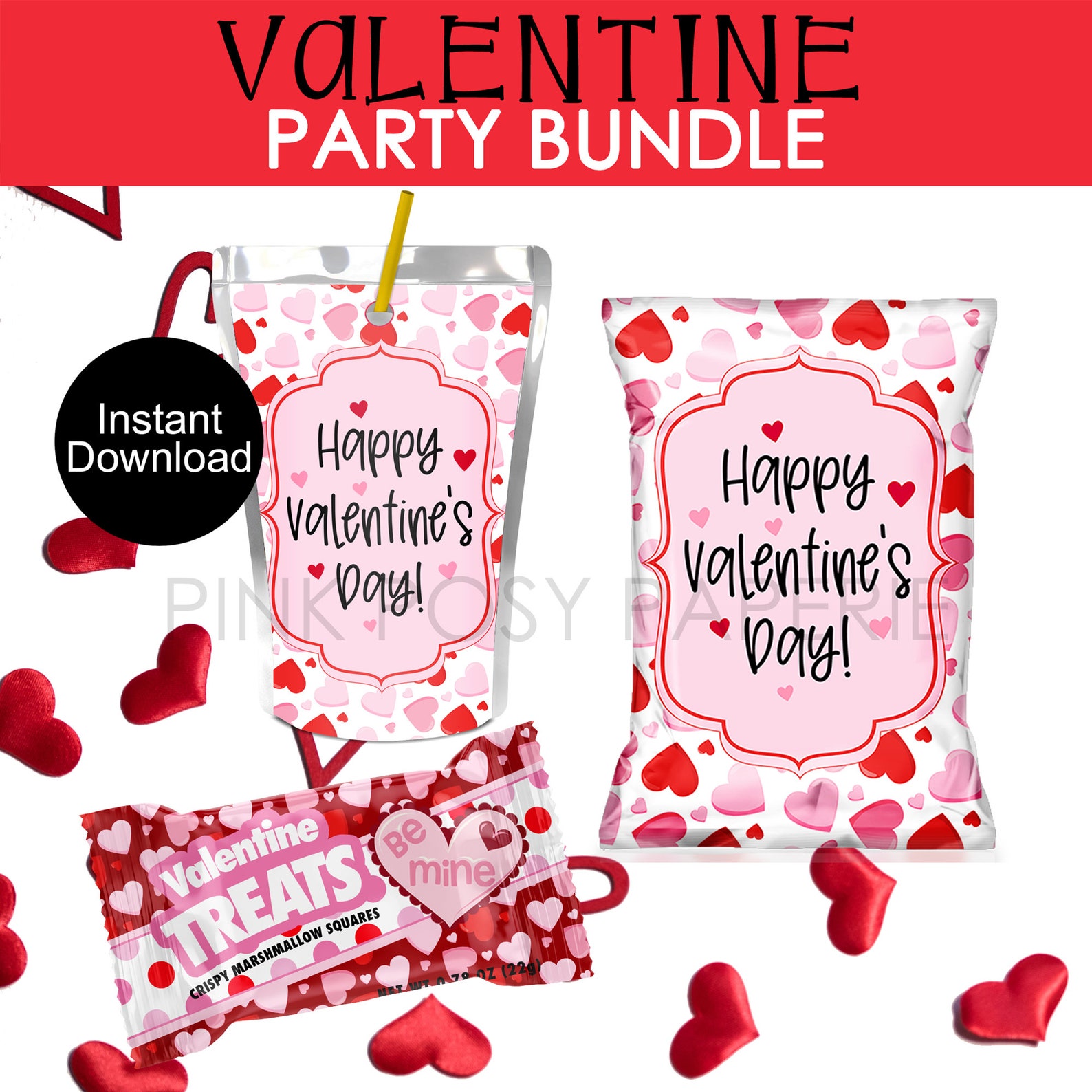 Valentine Party Bundle Valentine's Day Chip Bags - Etsy