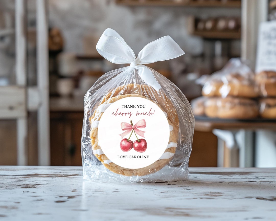 Thank You Cherry Much Labels, Girl Birthday Party Favors, Cherry on Top ...