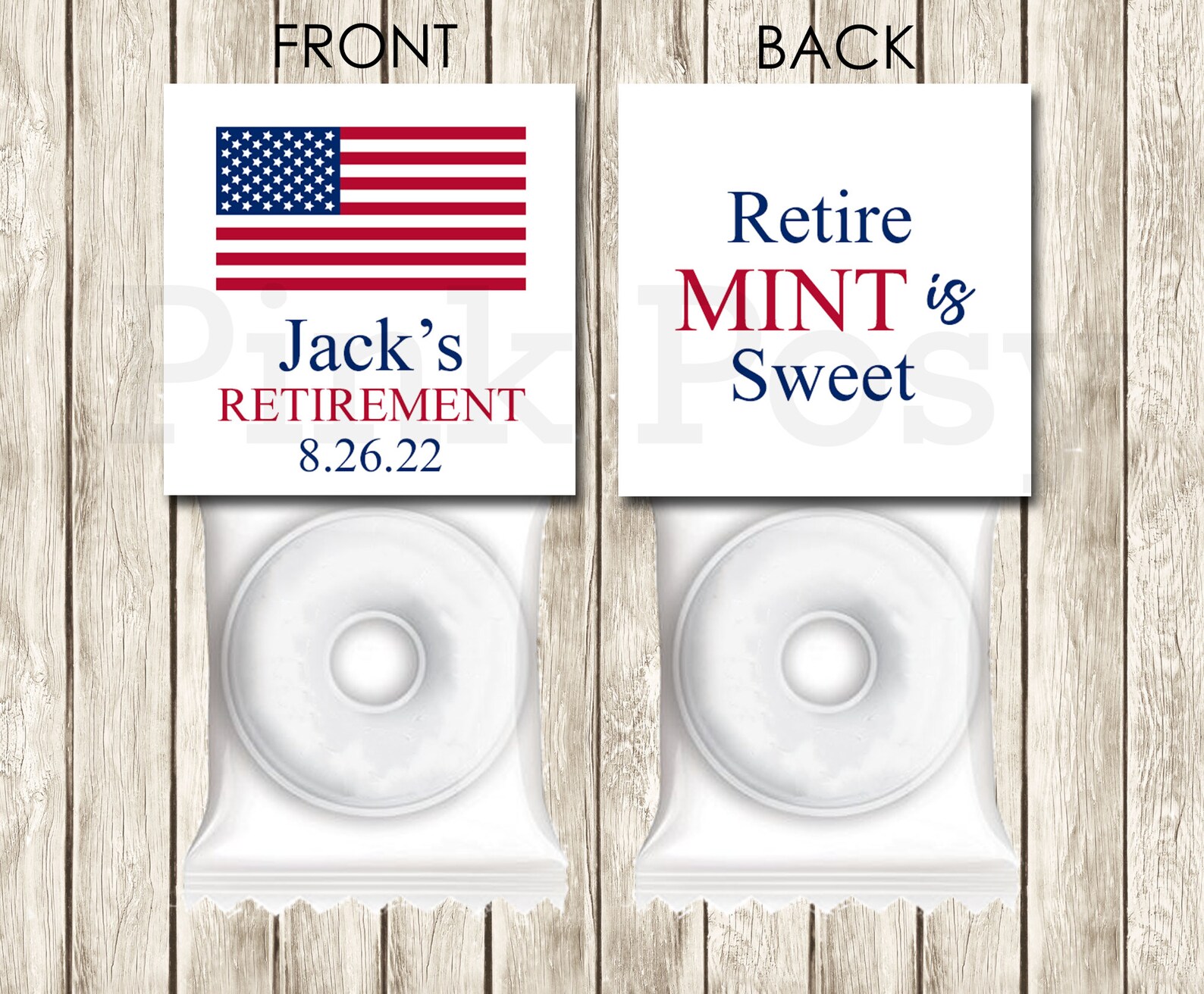 Retirement Mint Favors, Retire Mint, Custom Mints, American Flag Theme ...