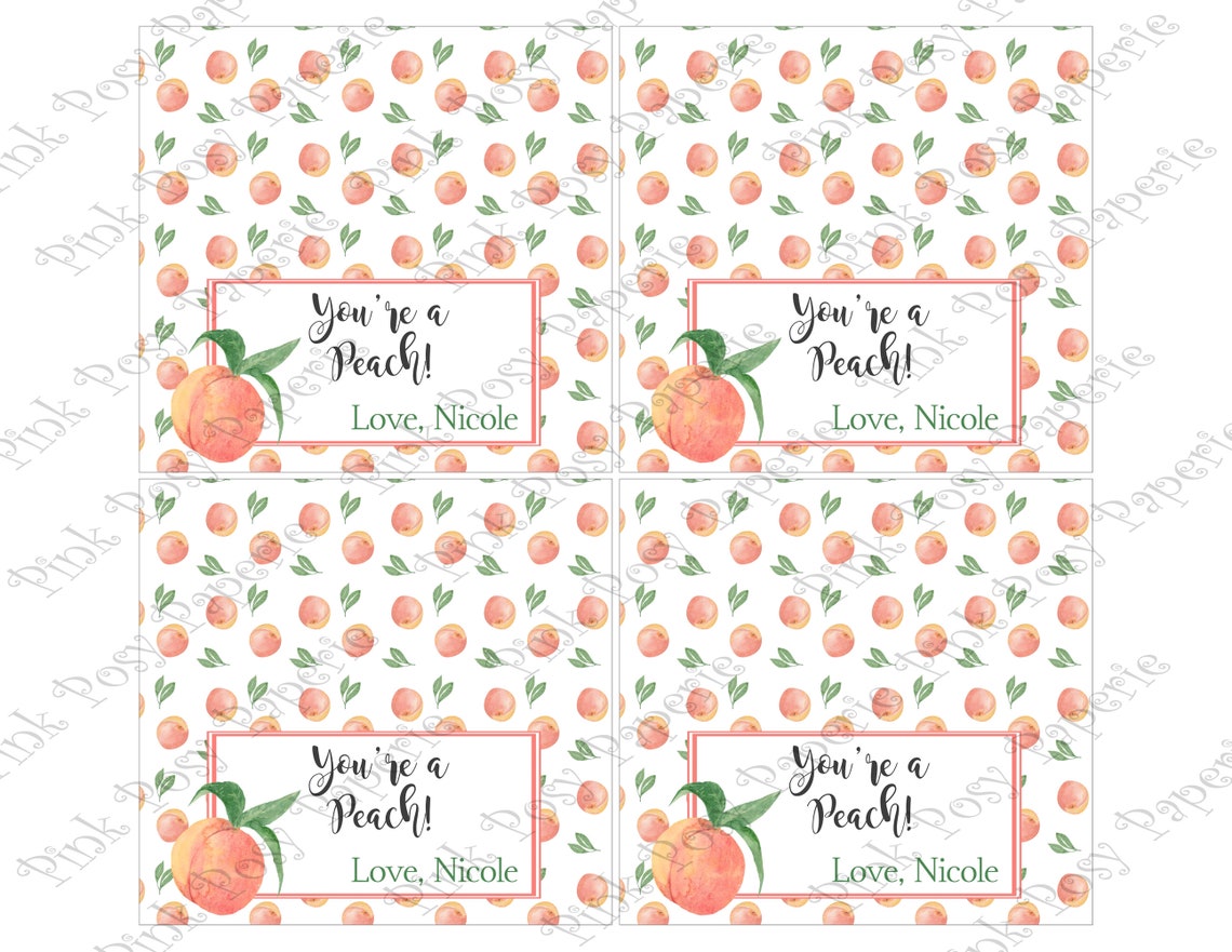 Editable Peaches Bag Toppers Peaches Birthday Favors Fruit - Etsy