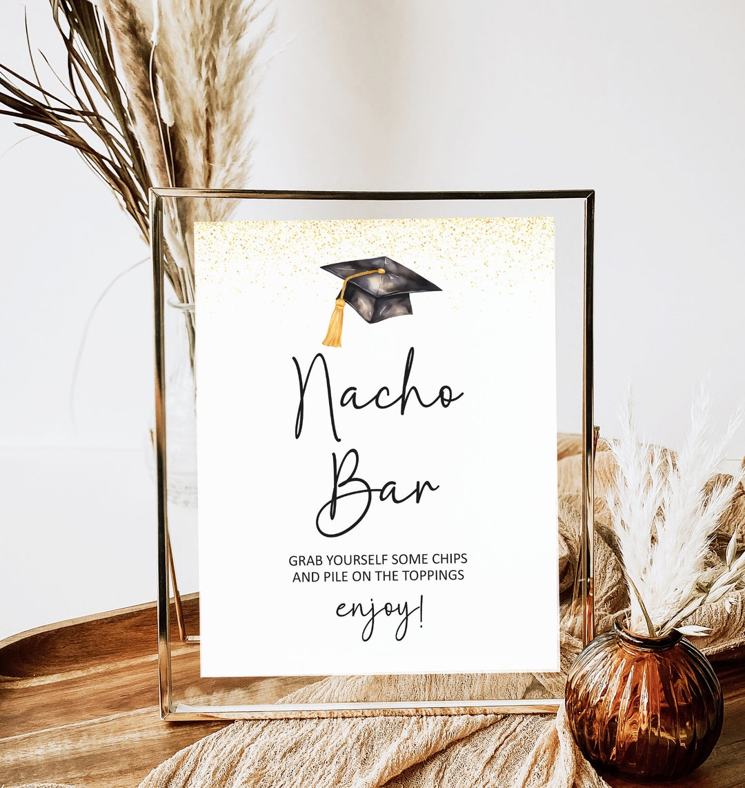 Graduation Nacho Bar Sign, Minimalist Table Sign, Mexican Theme Party ...