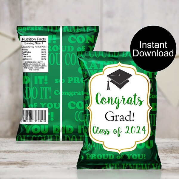 Graduation Chip Bags - Etsy