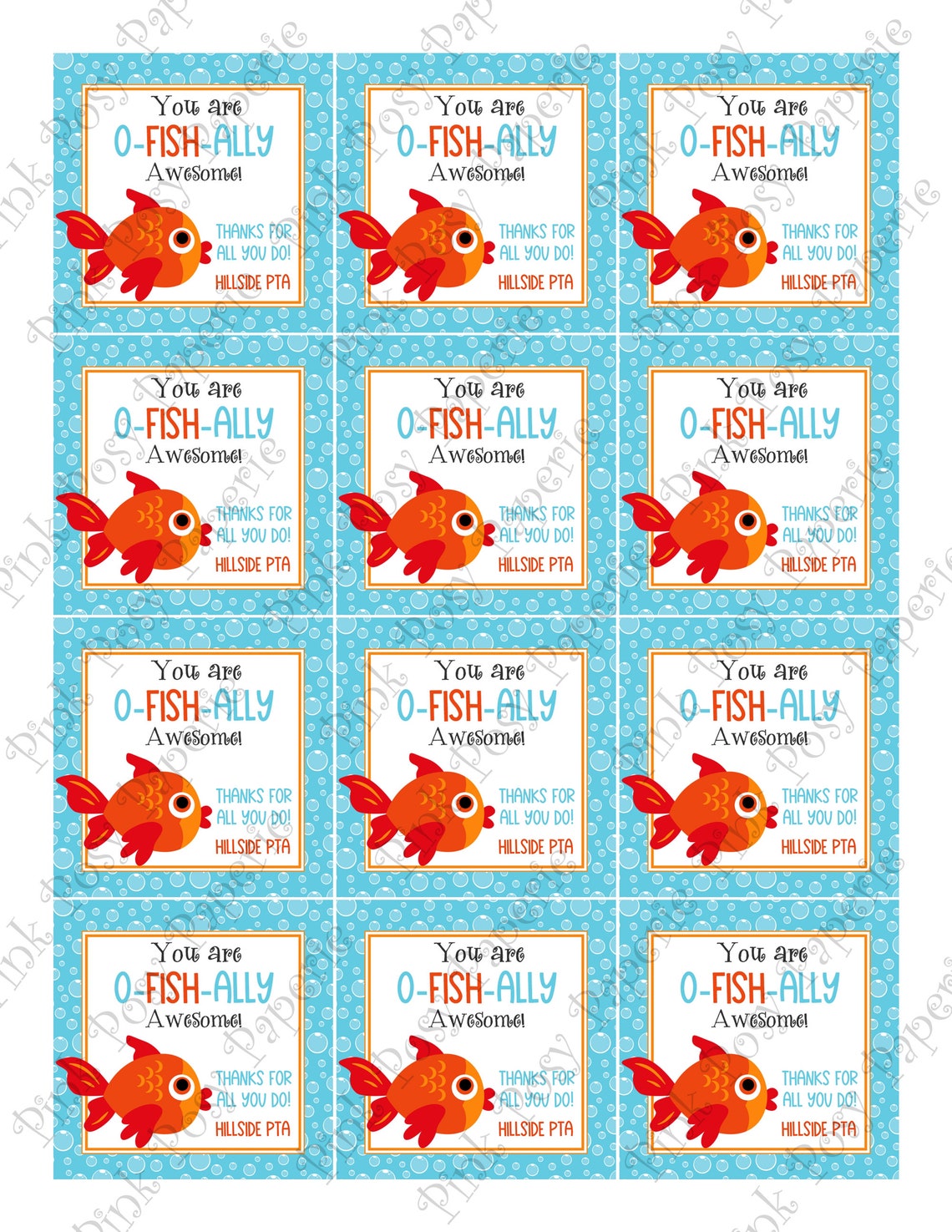 You Are O-fish-ally Awesome Tags Editable Fish Tags Teacher - Etsy