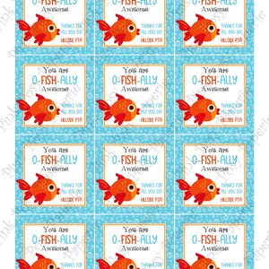You Are O-fish-ally Awesome Tags, Editable Fish Tags, Teacher ...