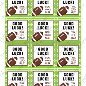 Editable Football Gift Tags, Good Luck, Football Snack Tags, Sports ...