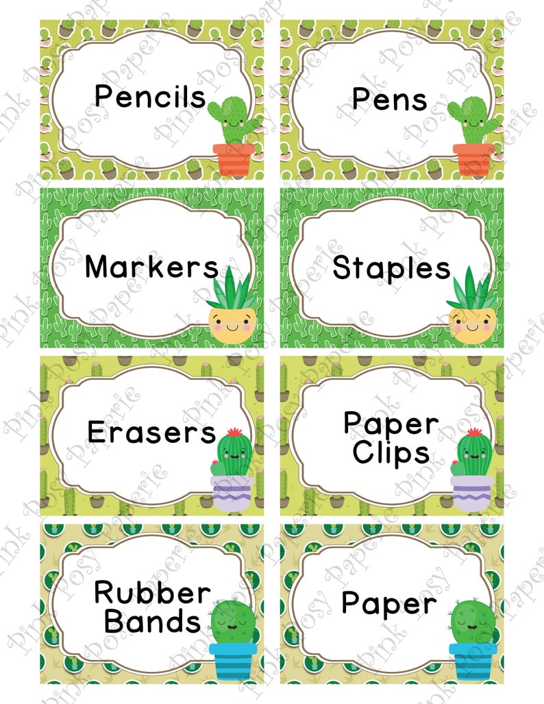 Editable Bin Labels Cactus Classroom Labels Classroom Decor - Etsy