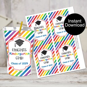Kindergarten Graduation Party Bundle, Graduation Chip Bags, Printable ...
