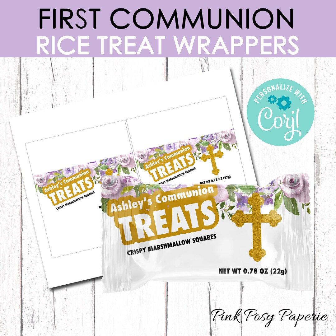 Communion Rice Cereal Treats Girl First Communion Communion - Etsy