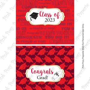 Graduation Candy Bar Wrapper Red Chocolate Wrappers Class of - Etsy