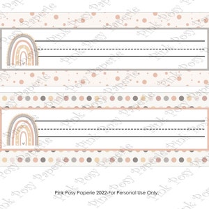 Editable Desk Name Plates Rainbow Desk Name Tag Boho Labels - Etsy