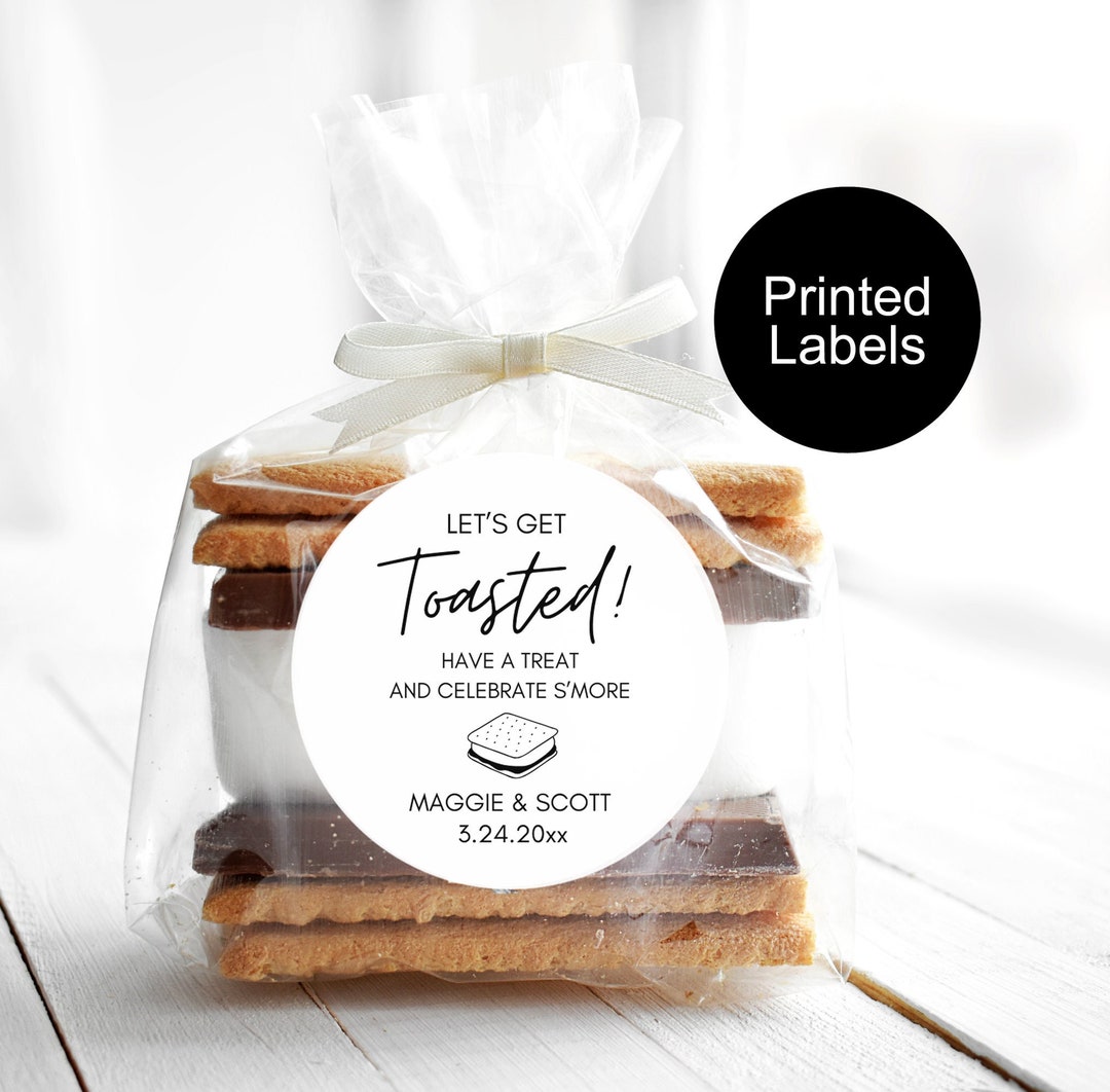 Let's Get Toasted Labels, Wedding Favor Stickers, S'more Stickers ...