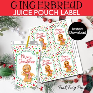 Christmas Party Bundle, Gingerbread Chip Bags, Printable Christmas ...