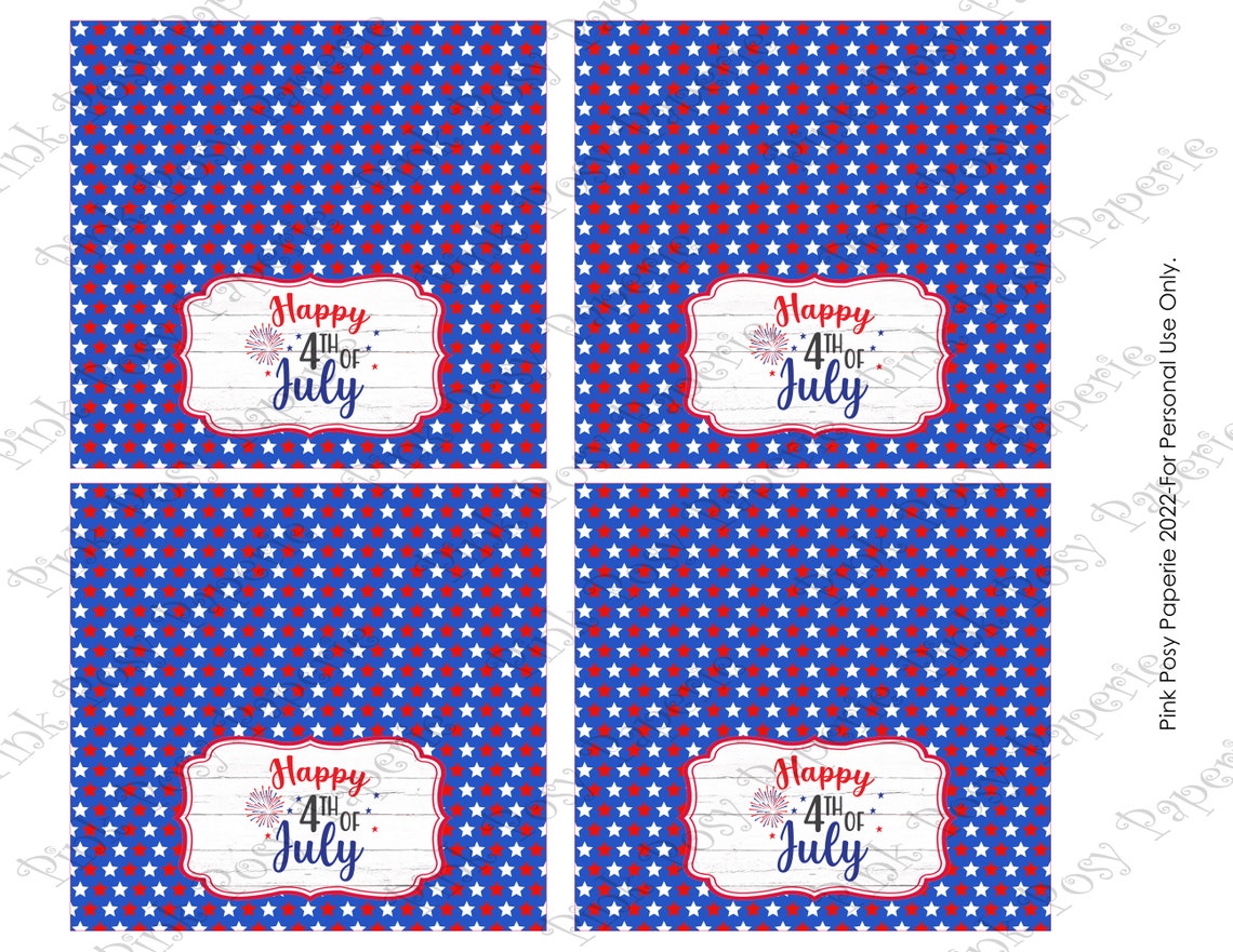 July 4th Bag Toppers July 4th Treat Bag Favors Independence - Etsy
