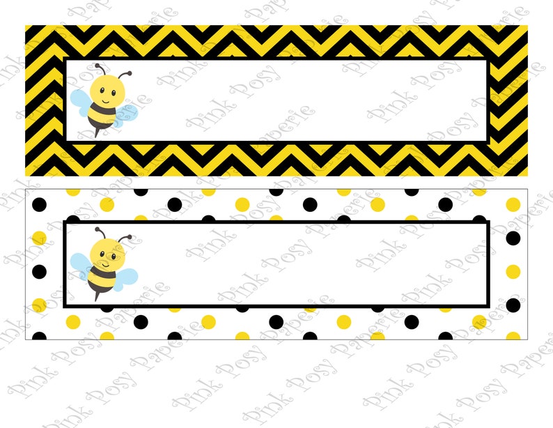 Editable Desk Name Plates Bee Desk Name Tags Classmate - Etsy