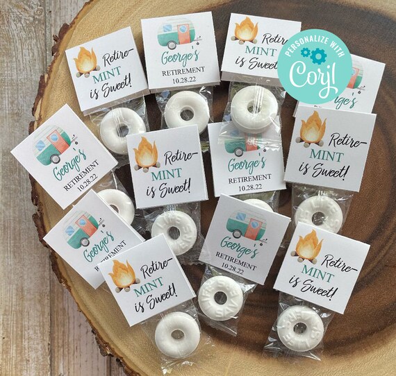 Editable Retirement Mint Favors Retire Mint Custom Mints - Etsy