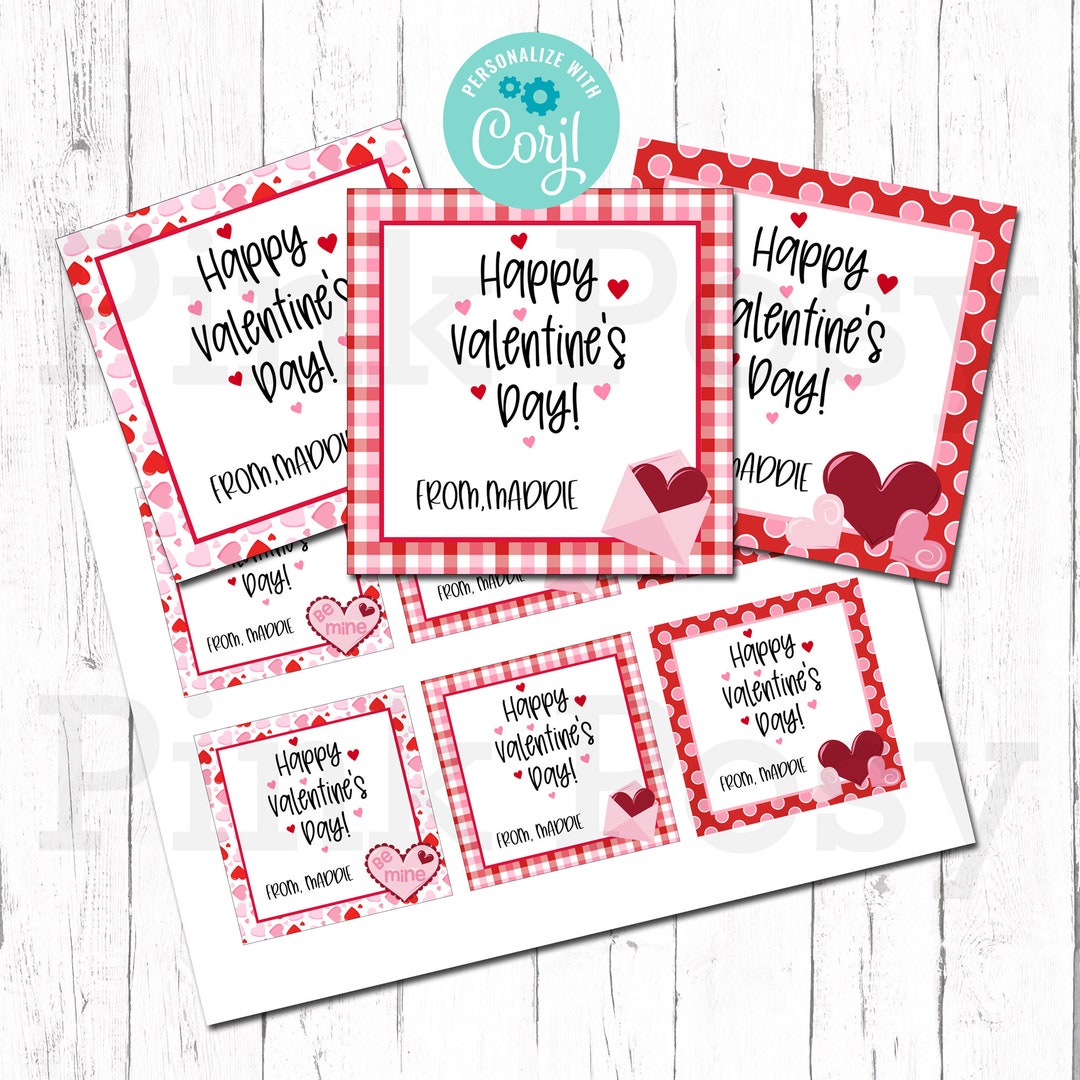 Editable Valentines Tags, Valentine Gift Tags, Valentine's Day Tags ...