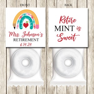 Editable Retirement Mint Favors, Retire Mint, Custom Mints, Teacher ...