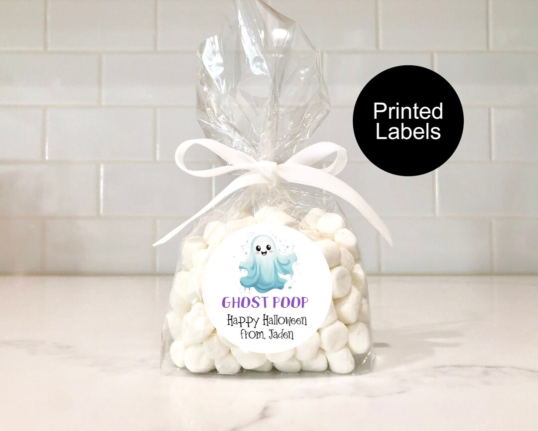 Halloween Labels Ghost Poop Favors for Guests Halloween - Etsy