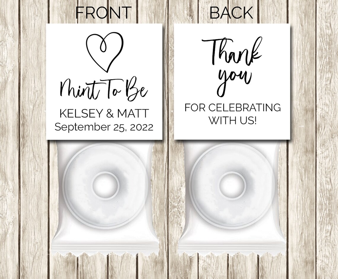 Editable Wedding Mint Favors, Mint to Be, Custom Mints, Heart Theme ...