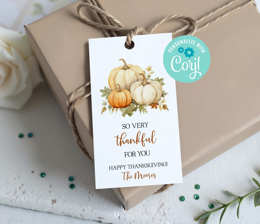 Thankful for You Tags, Thanksgiving Gift Tags, Friendsgiving Favor Tags ...