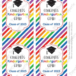 Kindergarten Graduation Juice Pouch Labels Class of 2023 - Etsy