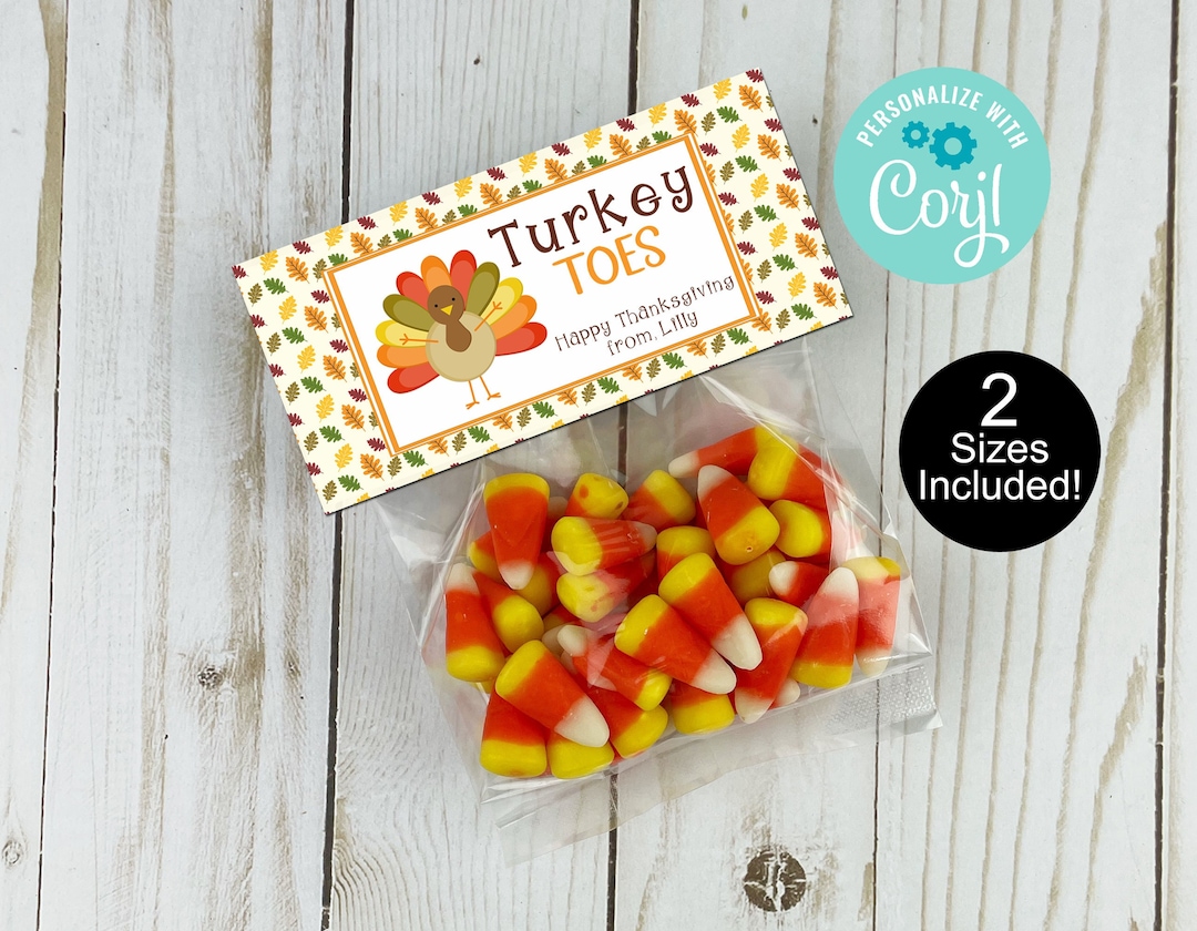 Thanksgiving Bag Toppers, Turkey Toes, Treat Bag Favors, Favors for ...
