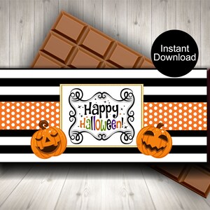 Halloween Candy Bar Wrappers, Halloween Party Favors, Pumpkin Wrappers ...