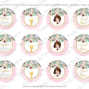 First Communion Cupcake Toppers, Communion Favors, Editable Cupcake ...