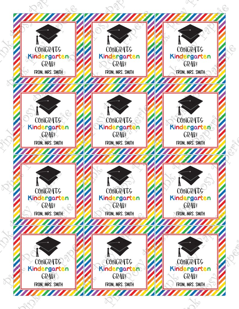 Kindergarten Graduation Tags Graduation Party Tags - Etsy