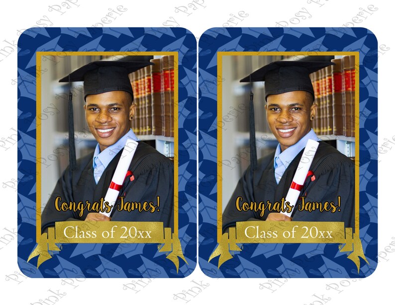 Graduation Hand Fans, Navy Blue Graduation Fans, Class of 2026 ...