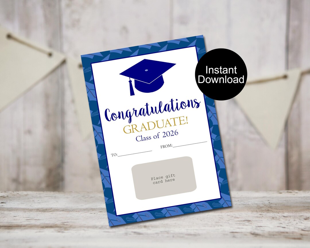 Graduation Gift Card Holder, Printable Gift Card Holder, College ...
