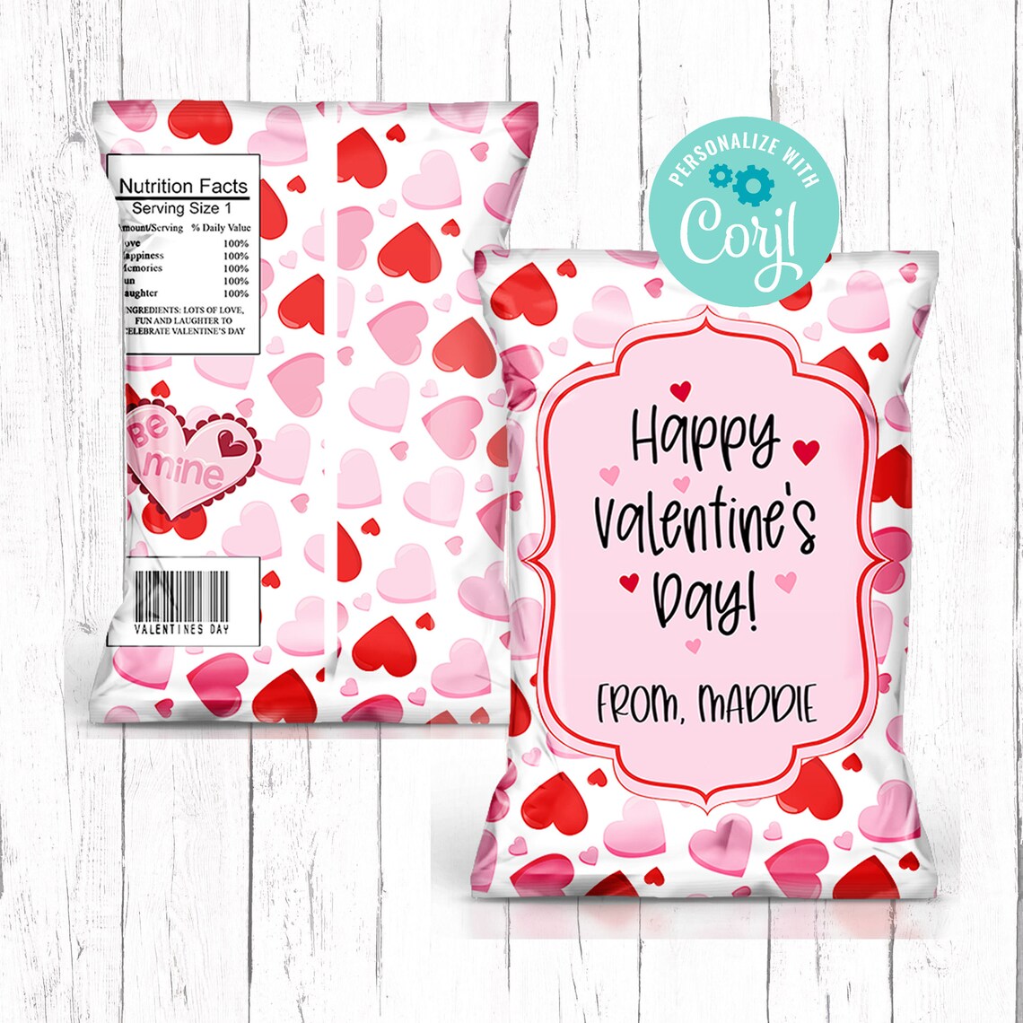 Valentine Chip Bag Valentine Treat Bag Valentine Favors | Etsy