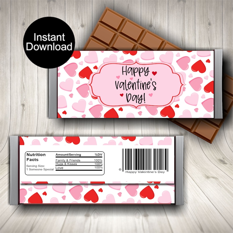 Valentine Candy Bar Wrappers Valentine Favors Classroom - Etsy