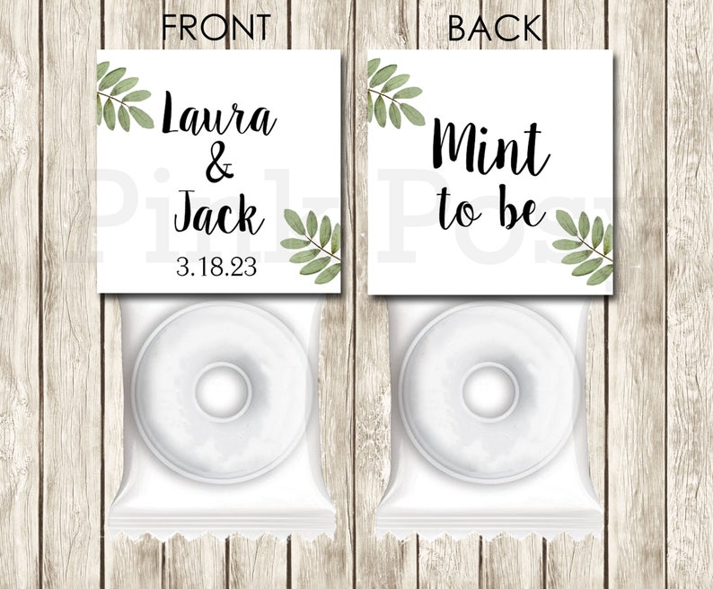 Greenery Wedding Mint Favors, Mint to Be, Custom Wedding Mints ...