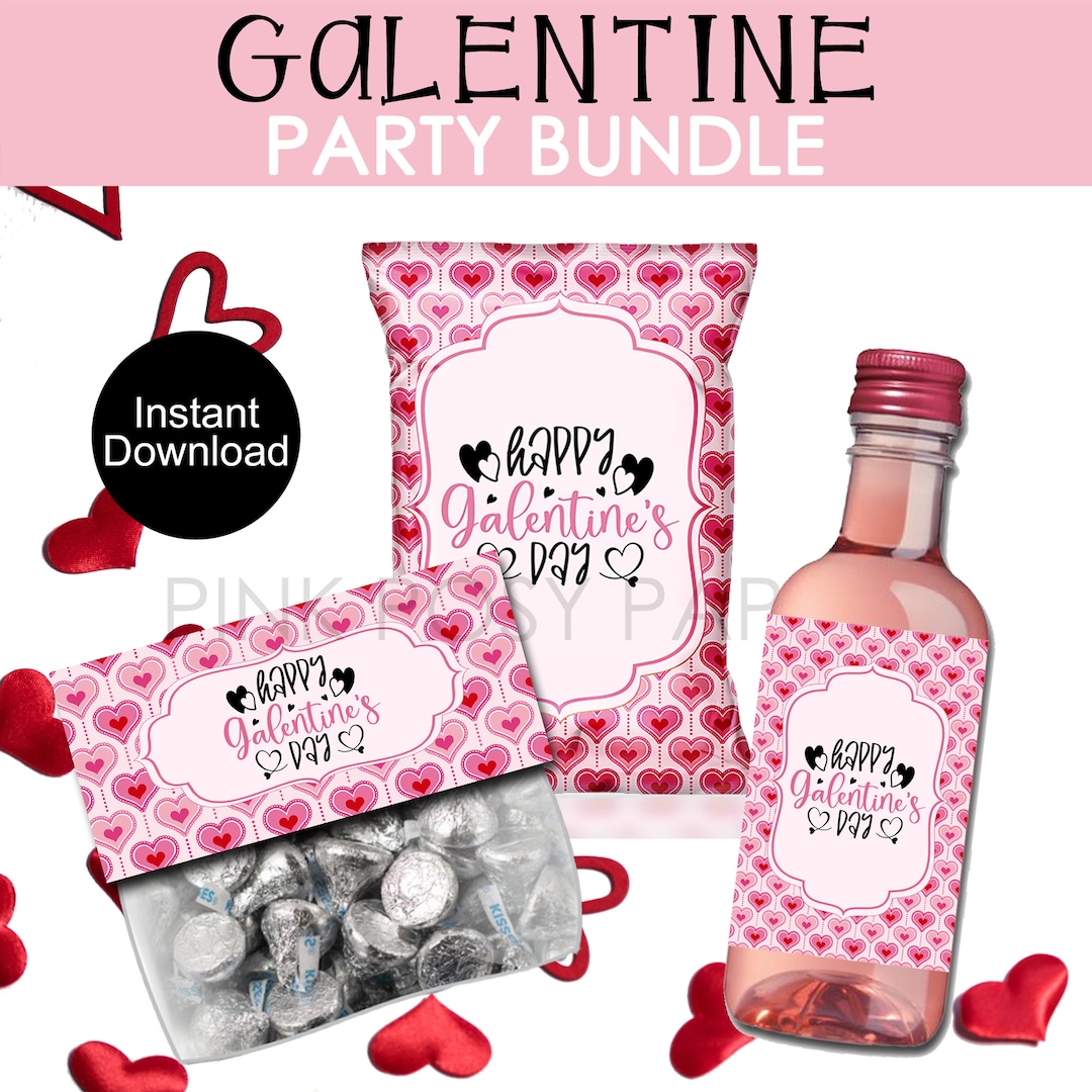 Galentine Party Bundle, Valentine's Day Chip Bags, Printable Digital ...