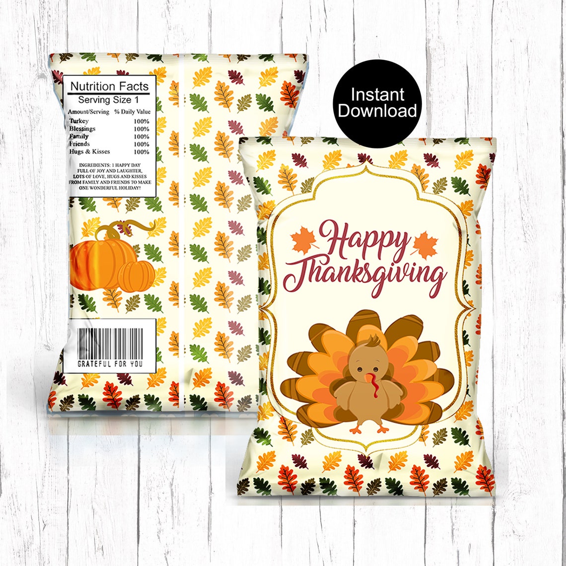 Thanksgiving Chip Bags Turkey Chip Bags Thanksgiving Favors - Etsy