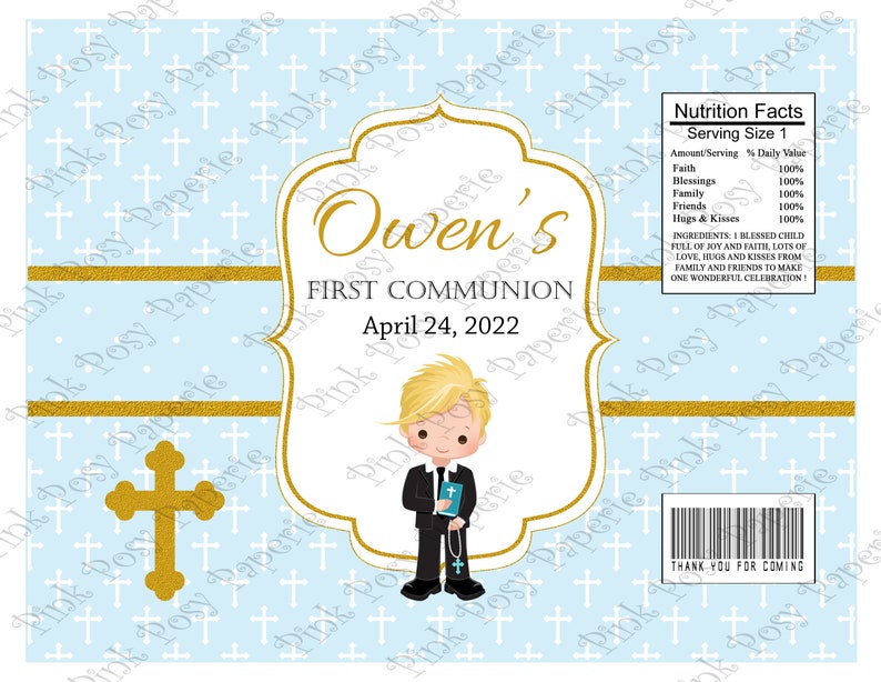 Editable First Communion Chip Bags, Boy Communion Treats, Communion Boy ...